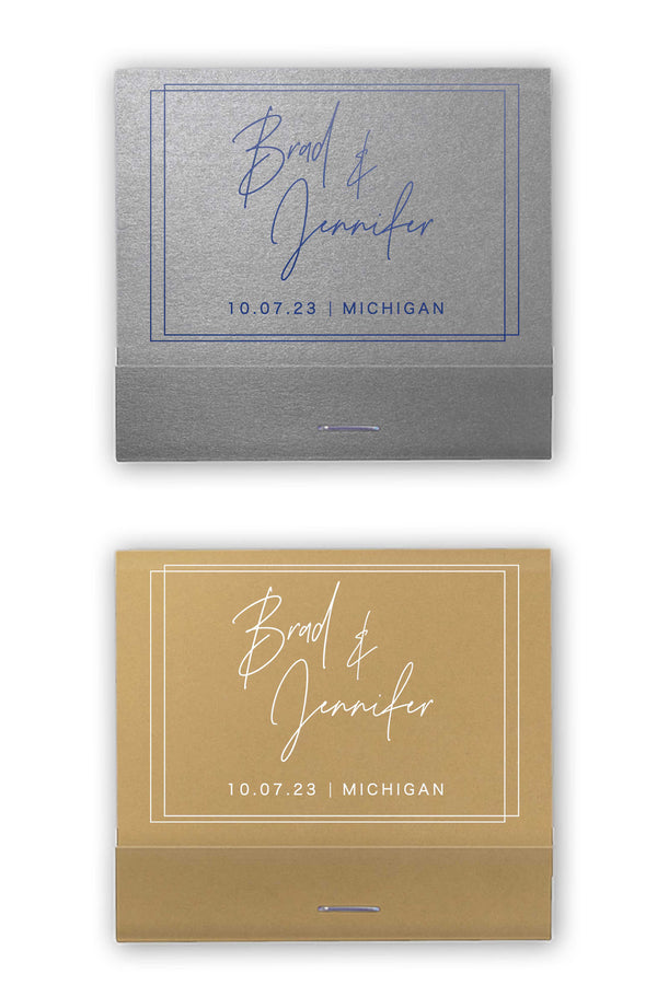 Custom Wedding Matchbooks Modern Wedding Favor Matches – Tea and Becky