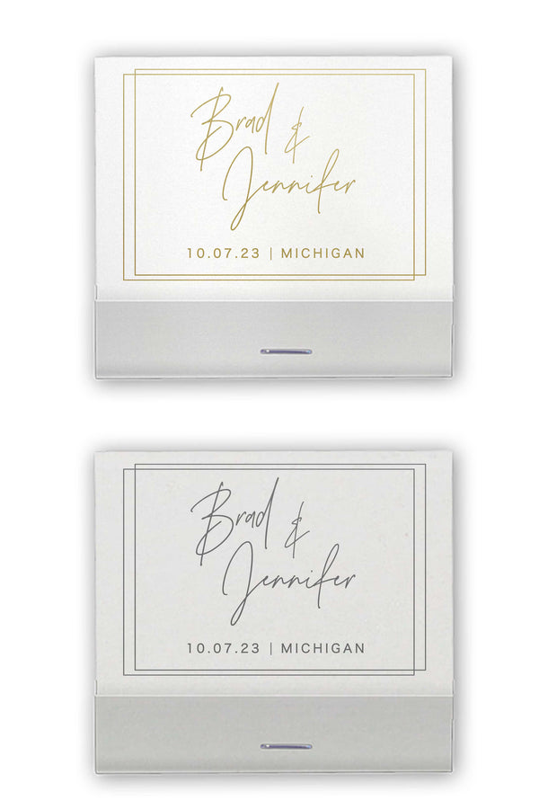 Custom Wedding Matchbooks Modern Wedding Favor Matches – Tea and Becky